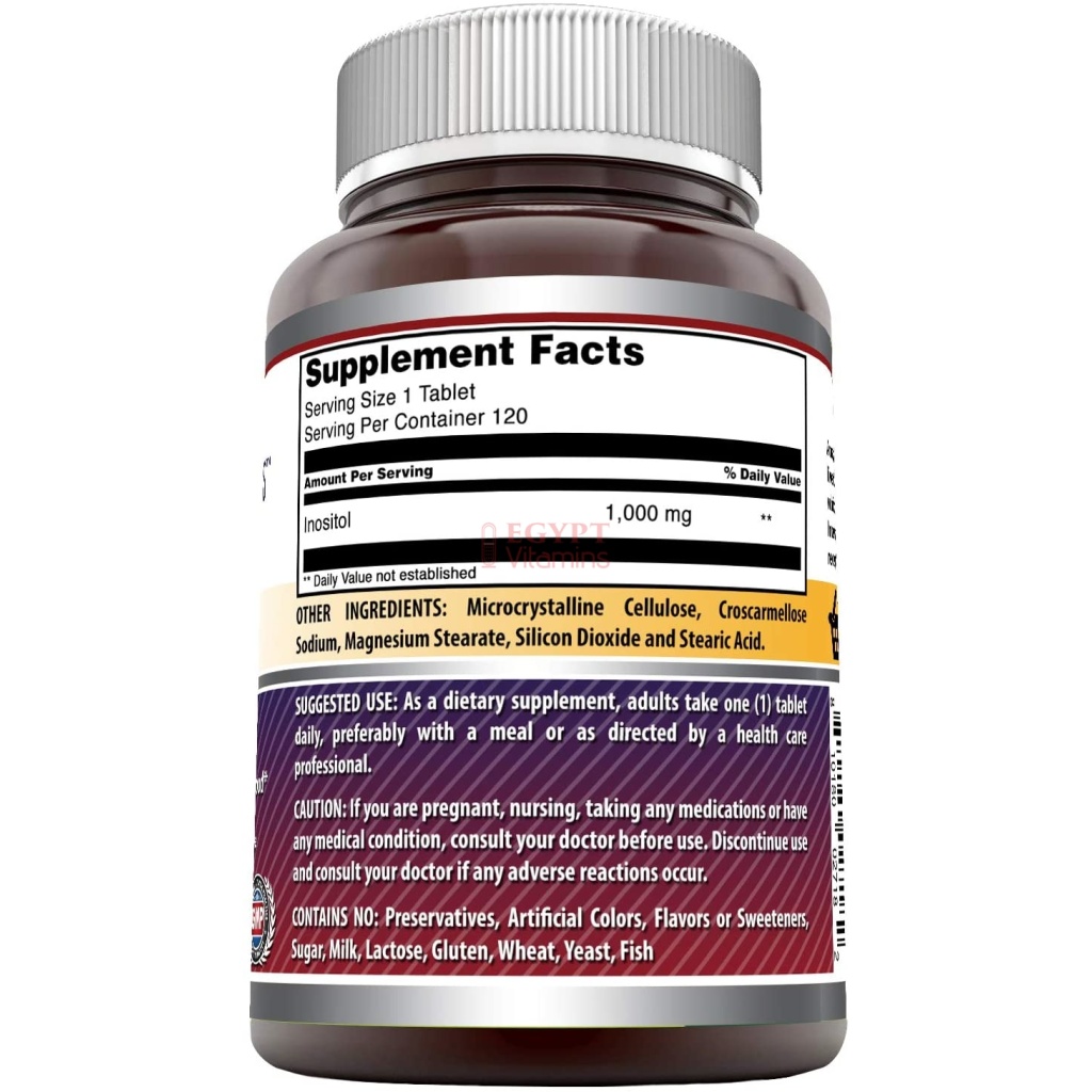 Amazing Formulas Inositol 1000 Mg | 120 Tablets | Egypt Vitamins