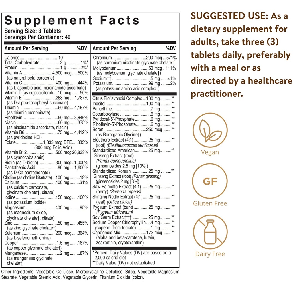Solgar Male Multiple | Multivitamins for Men | 120 Tablets
